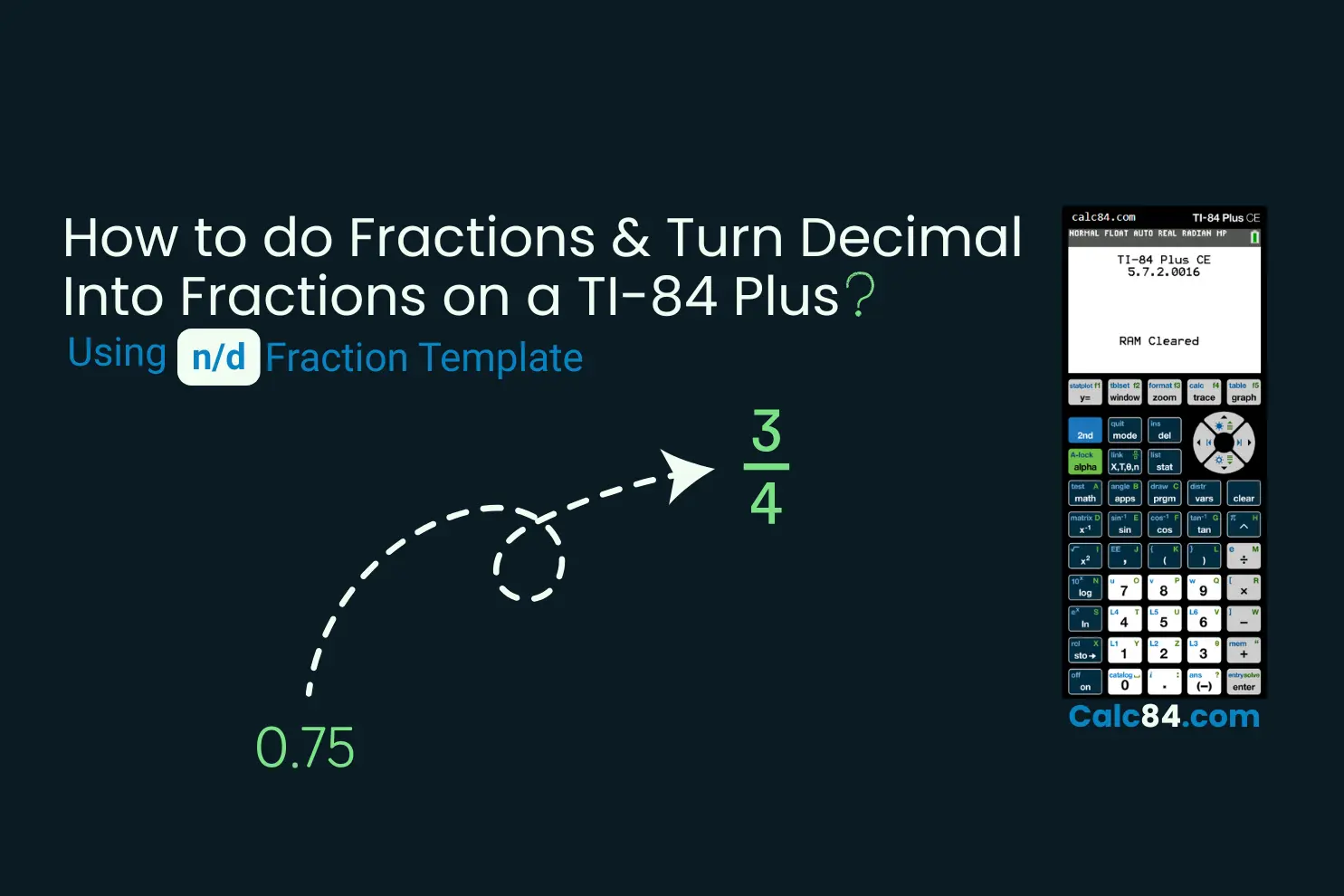How to do Fractions & Turn Decimal into Fraction on a TI-84 Plus - Calc 84