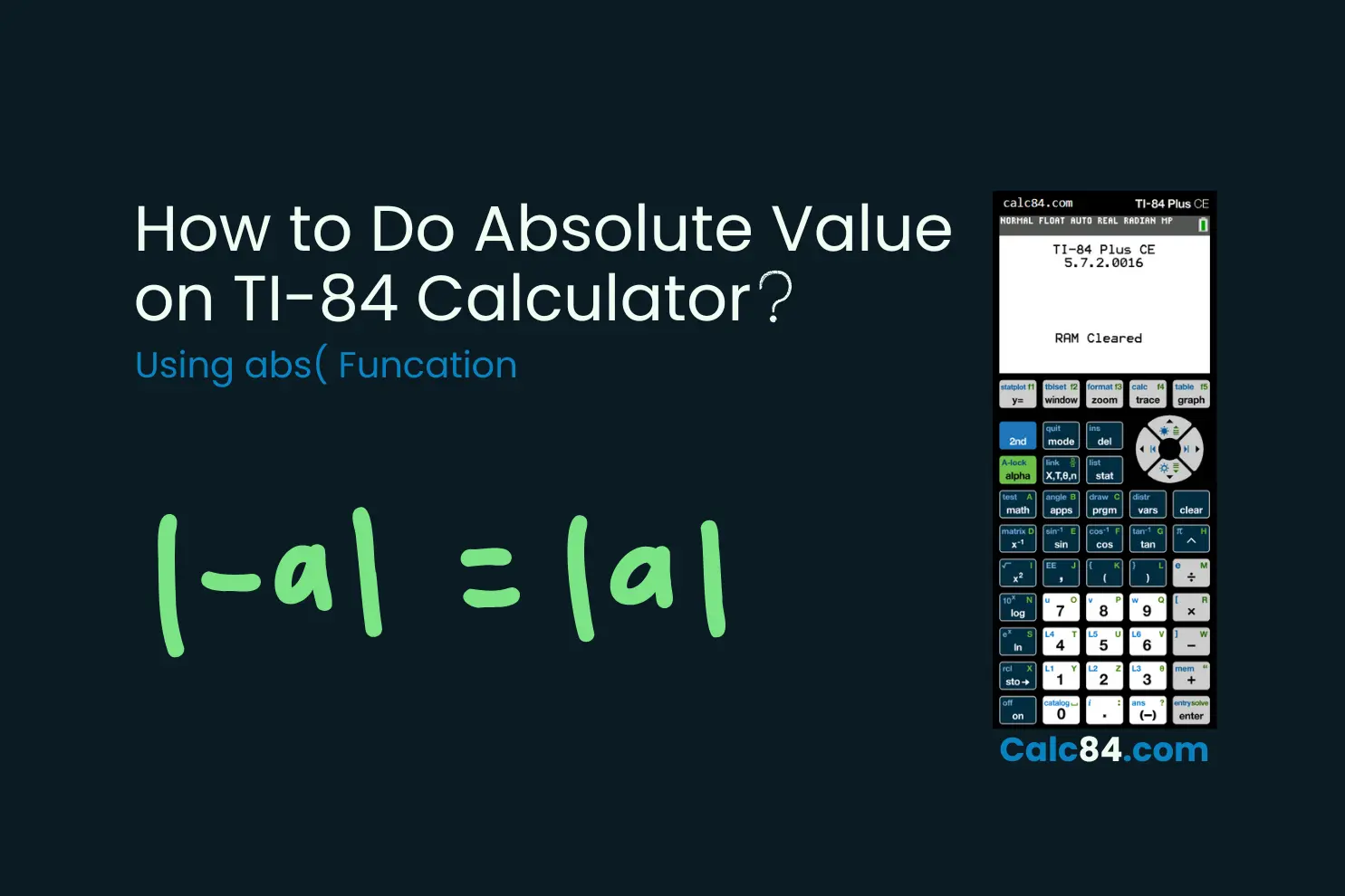 How to Do Absolute Value on TI-84 - Calc 84